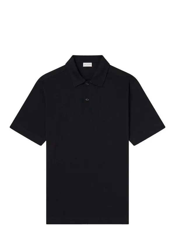 Dries Van Noten Cotton-jersey Polo Shirt - Black