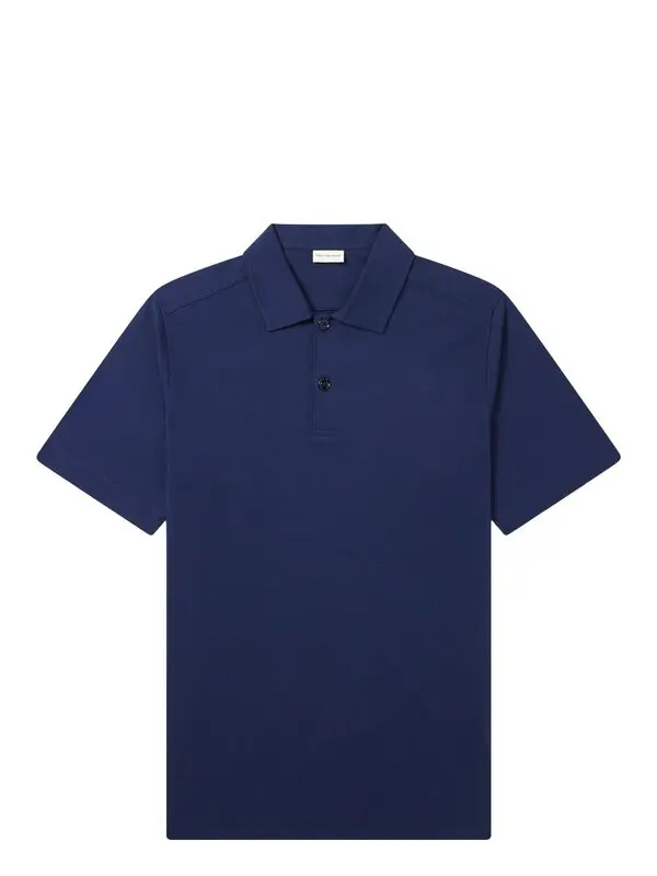 Dries Van Noten Cotton-jersey Polo Shirt - Blue