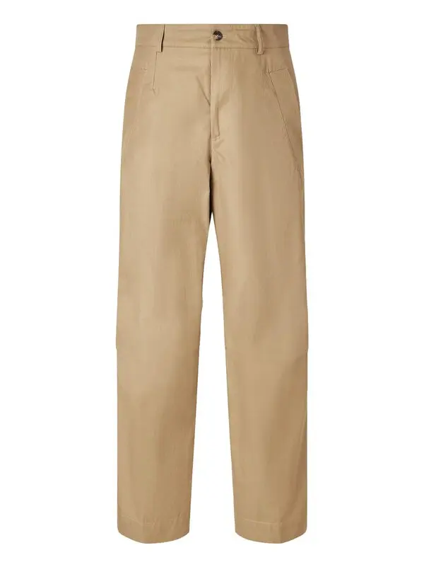 Dries Van Noten Straight-leg Cotton-twill Trousers - Brown