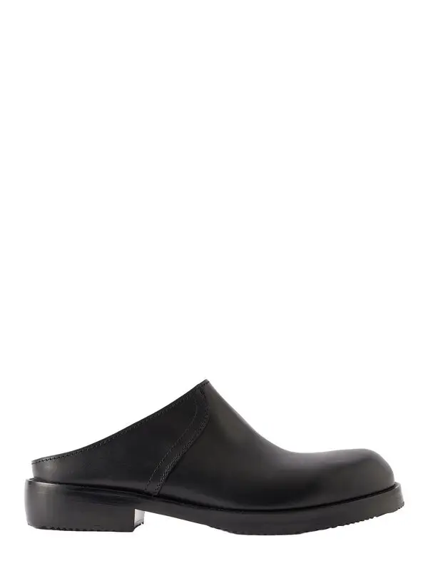 Dries Van Noten Leather Mules - Black