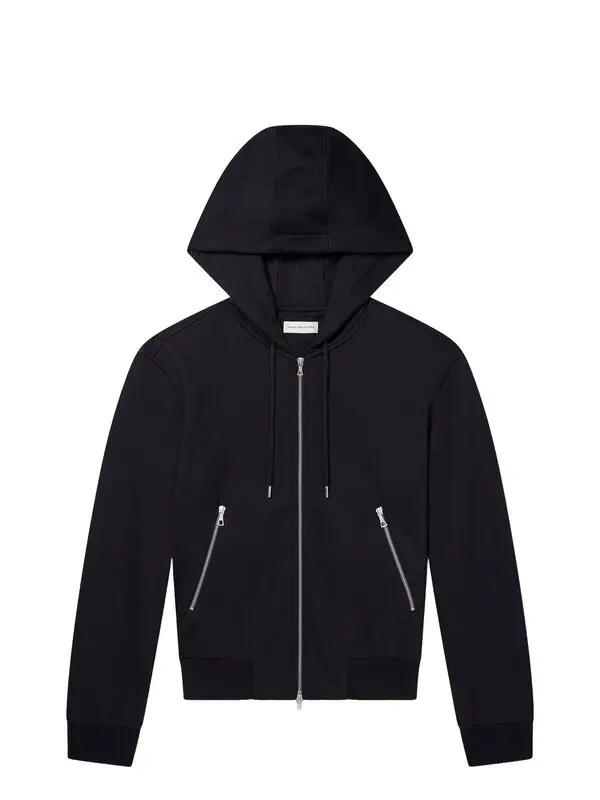 Dries Van Noten Cotton-jersey Zip-up Hoodie - Black