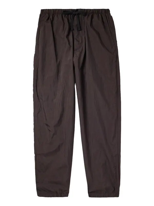 KAPTAIN SUNSHINE Tapered Crinkled-shell Trousers - Brown