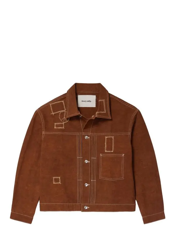 STORY MFG. Ever Embroidered Cotton-canvas Jacket - Brown