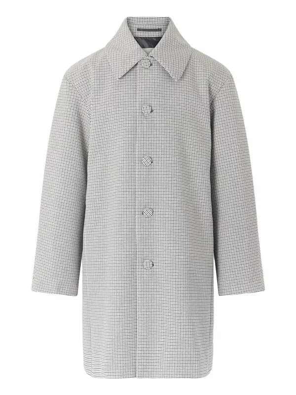 Dries Van Noten Gingham Recycled-twill Coat - Gray