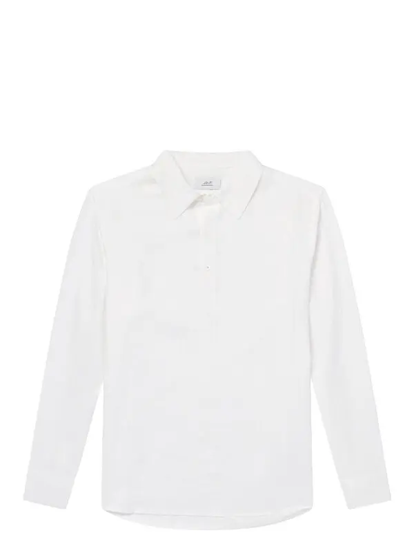 Mr P. Linen Henley Shirt - White
