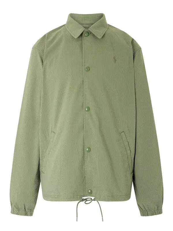 Polo Ralph Lauren Logo-embroidered Cotton-blend Seersucker Blouson Jacket - Green