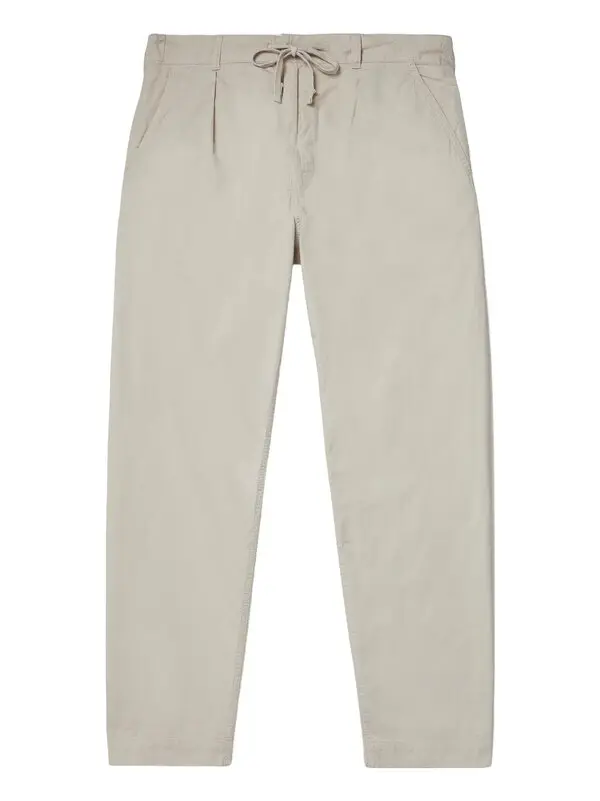 Polo Ralph Lauren Tapered Cotton-twill Drawstring Trousers - Neutrals
