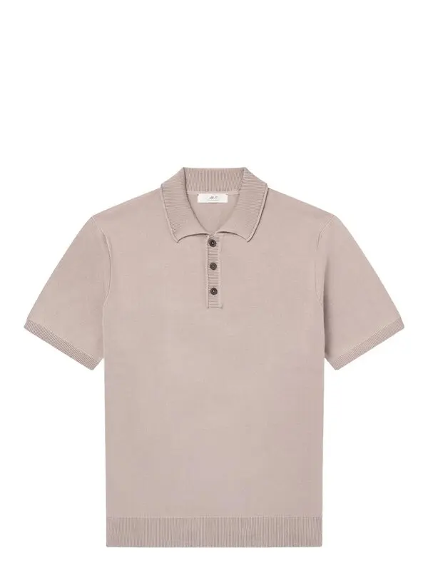Mr P. Milano Cotton Polo Shirt - Neutrals