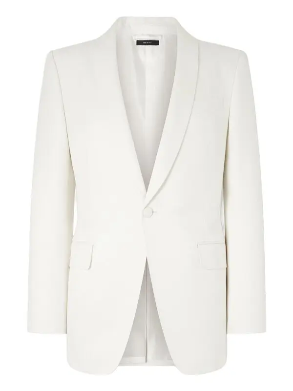 TOM FORD Shawl-collar Wool And Silk-blend Faille Tuxedo Jacket - White
