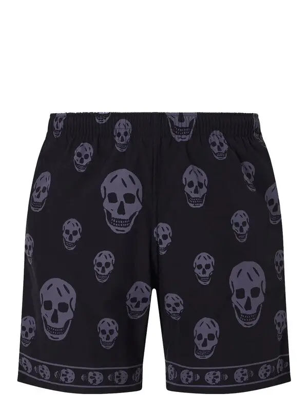 Alexander McQueen Straight-leg Printed Shell Shorts - Black