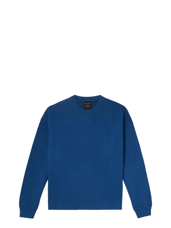 Canada Goose Rove Logo-embroidered Cotton-jersey Sweatshirt - Blue