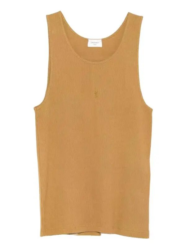 Saint Laurent Ribbed Vest - Neutrals