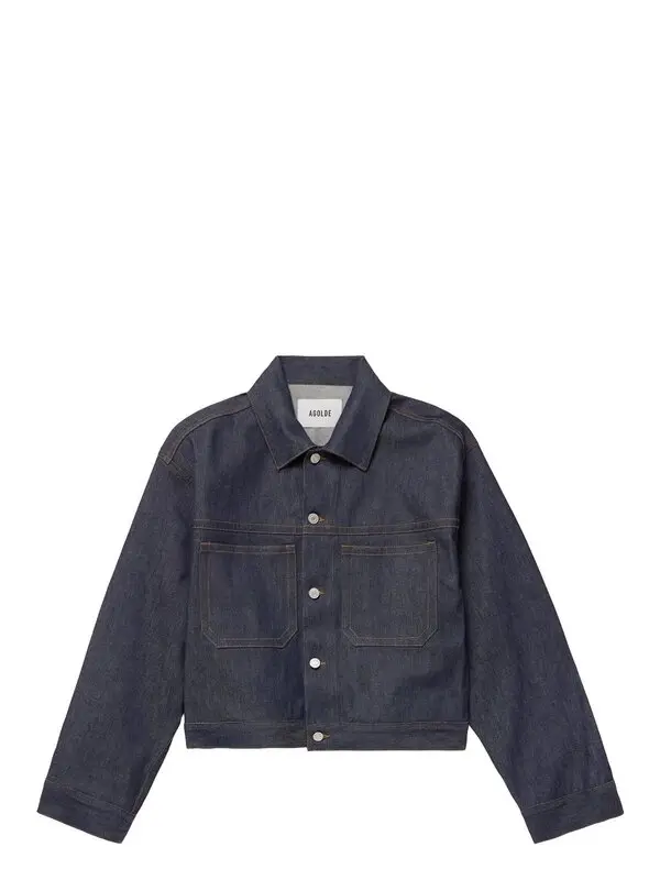 AGOLDE Blaze Oversized Cropped Denim Jacket - Blue