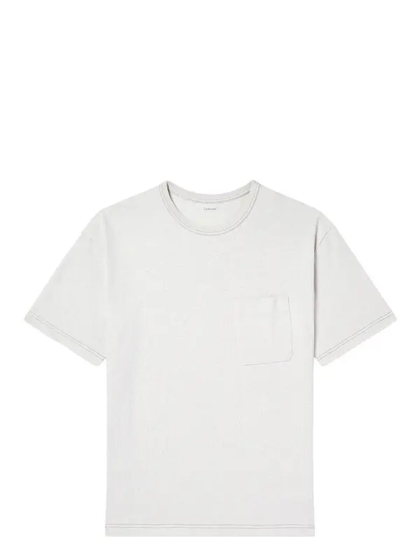 LEMAIRE Cotton And Linen-blend Jersey T-shirt - Neutrals
