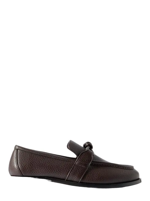 Bottega Veneta Astaire Knot-detailed Leather Loafers - Brown