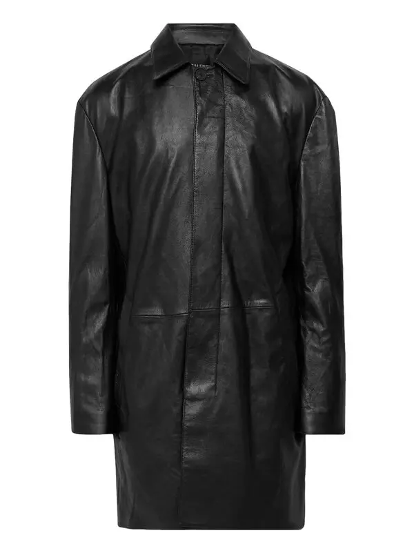 Balenciaga Leather Coat - Black