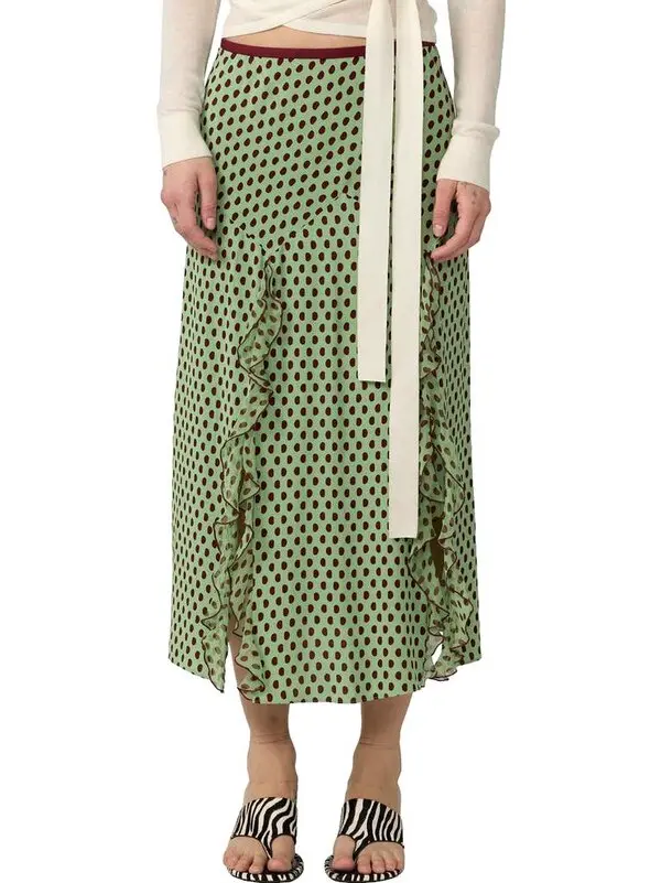 Diane Von Furstenberg Heavenly Polka Dot Midi Skirt - Jelly Polka Dot