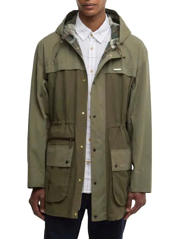 Barbour Icons Durham Waterproof Hooded Raincoat - Fern