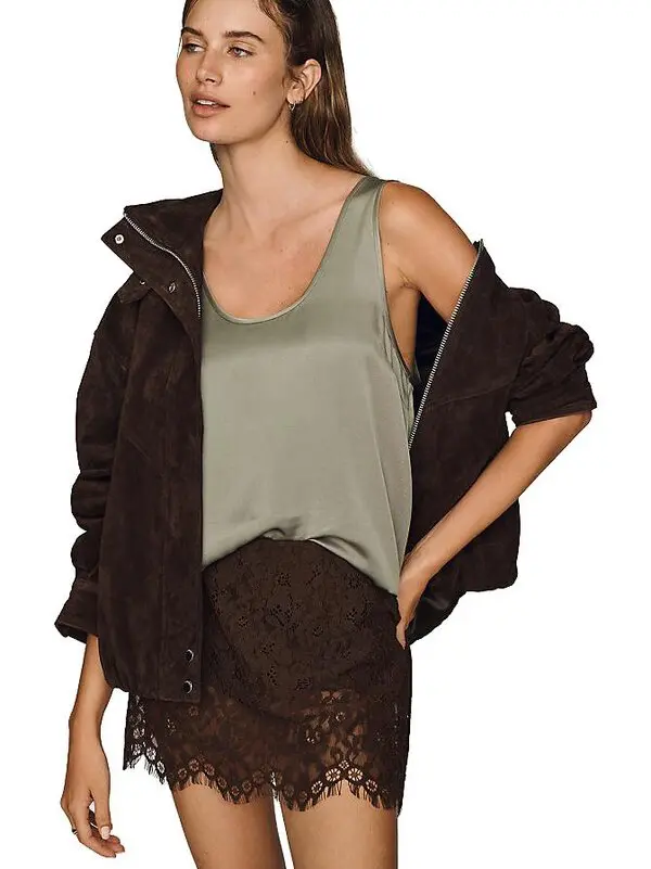 AFRM Presley Lace Mini Skirt - Espresso