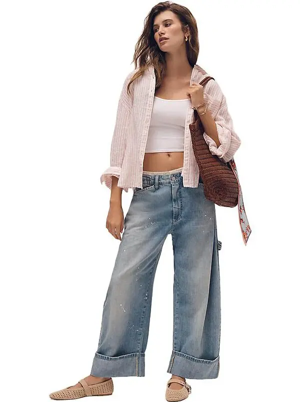Maeve Shrunken Bennet Linen Button-down Shirt - Pink Stripe