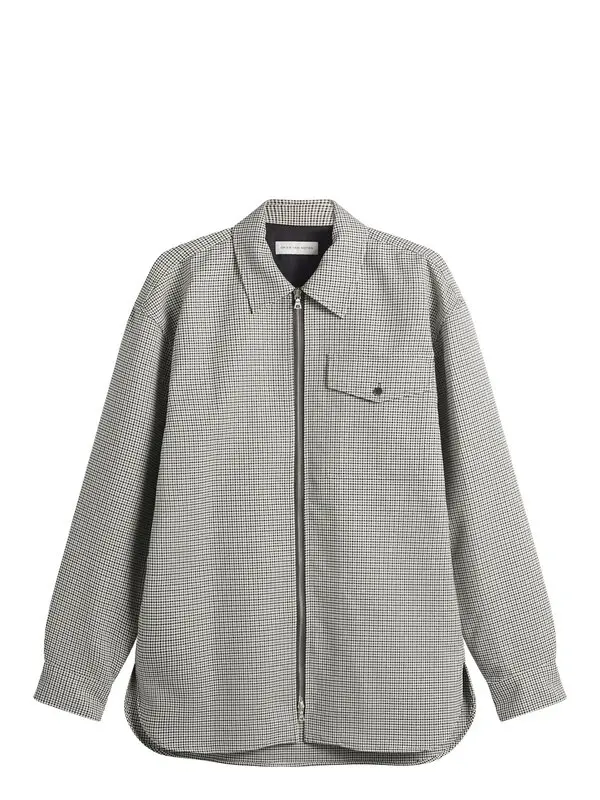 Dries Van Noten Double Faced Gingham Shirt Jacket - Grey