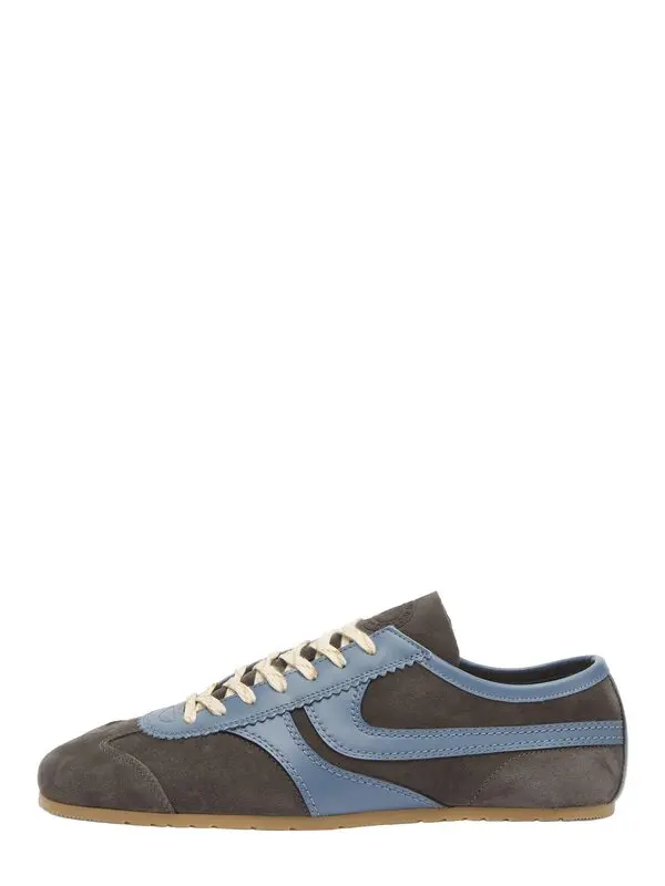 Dries Van Noten Leather & Suede Sneaker - Steel