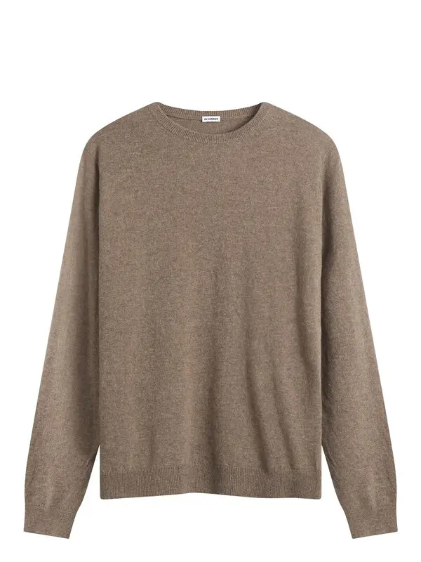 JIL SANDER Wool Cashmere Crew Neck Jumper - Espresso