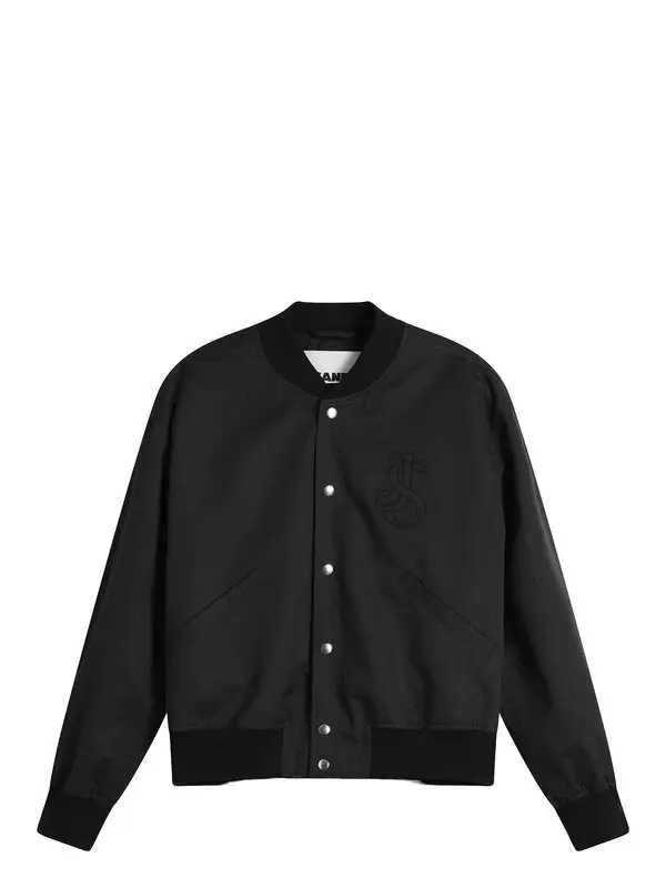 JIL SANDER Snap Closure Varsity Jacket - Black
