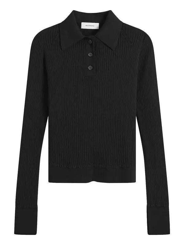 MFPEN Partial Placket Polo - Black Rib