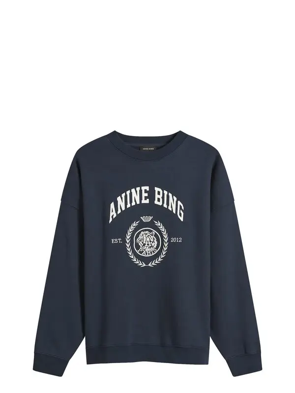 ANINE BING Miles Collegiate Sweatshirt - Navy