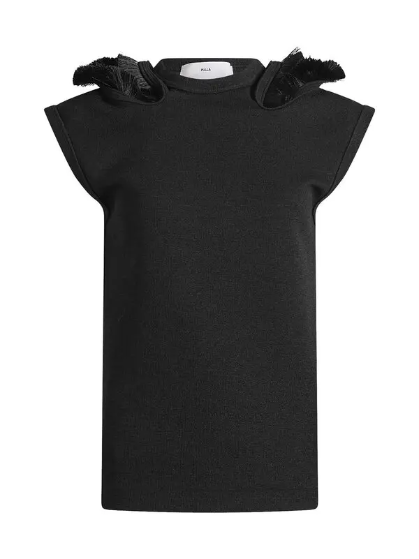 Toga Double Face Jersey Sleeveless Top - Black