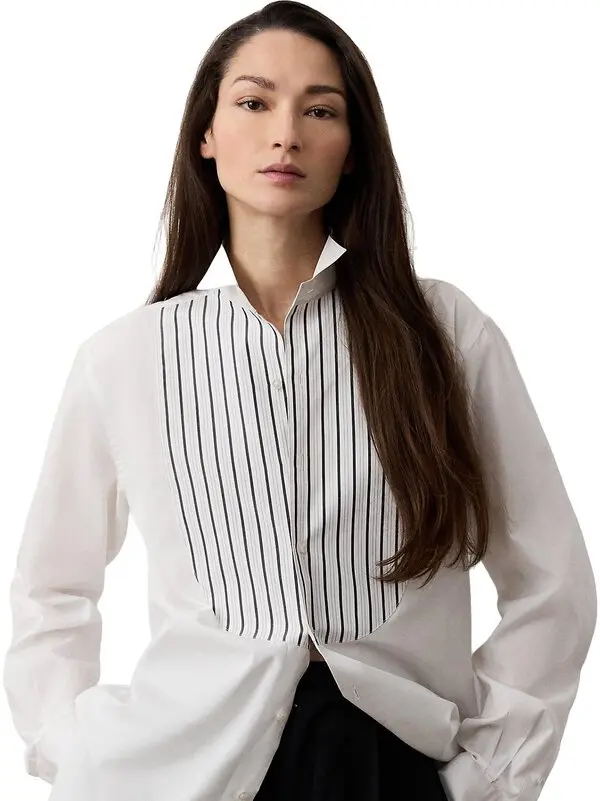 Ralph Lauren Courtney Cotton Broadcloth Shirt - White