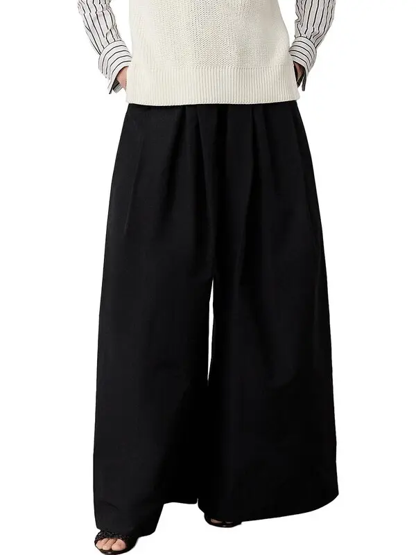 Ralph Lauren Vannesa Poplin Wide-leg Pant - Black
