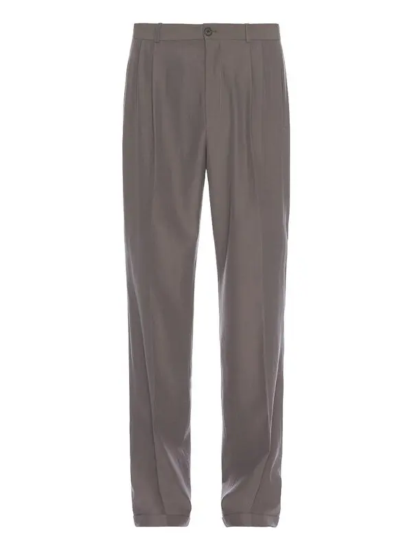 THE ROW Pleated Twill Trousers - Cedar Brown