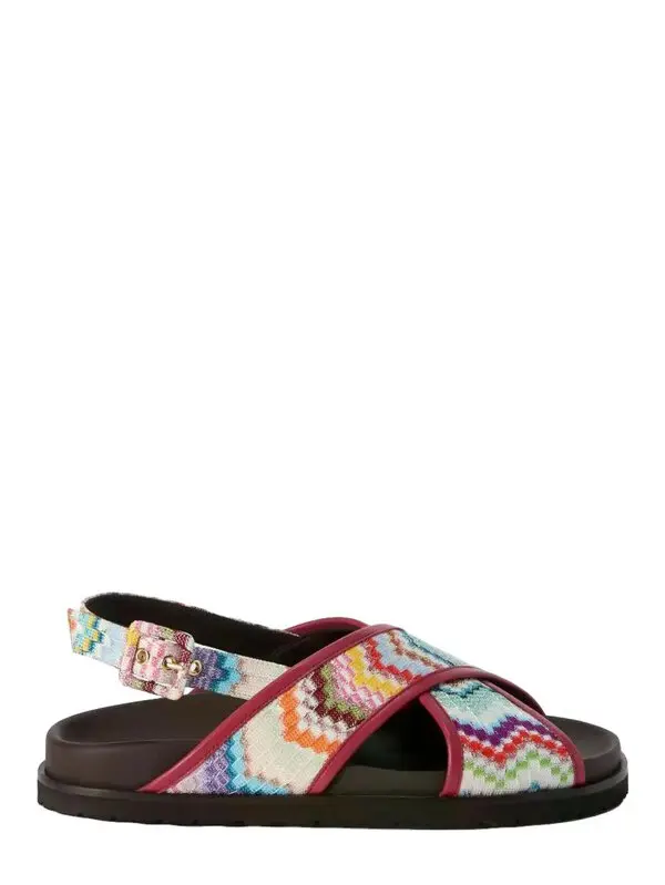 Missoni Zigzag Cross Strap Sandals - Neutrals