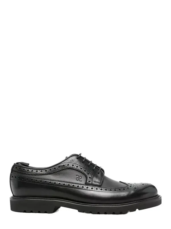 FABI Brogue Derby Shoes - Black