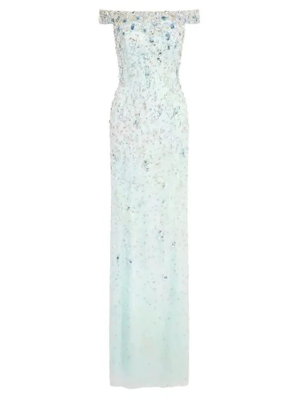 Jenny Packham Jessie Beaded Gown - Blue