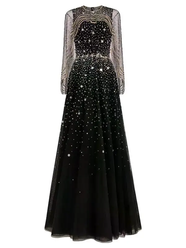 Jenny Packham Beaded-embellished Maxi Dress - Black