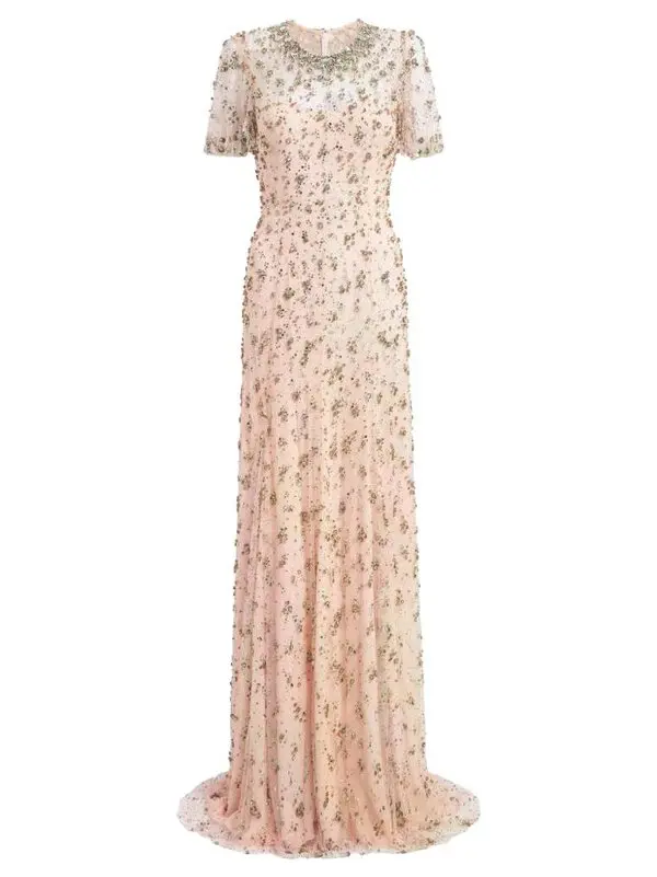 Jenny Packham Beaded Maxi Dress - Pink
