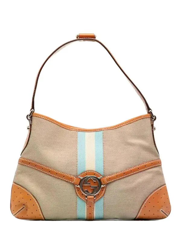 Gucci Canvas Web Reins Shoulder Bag - Brown