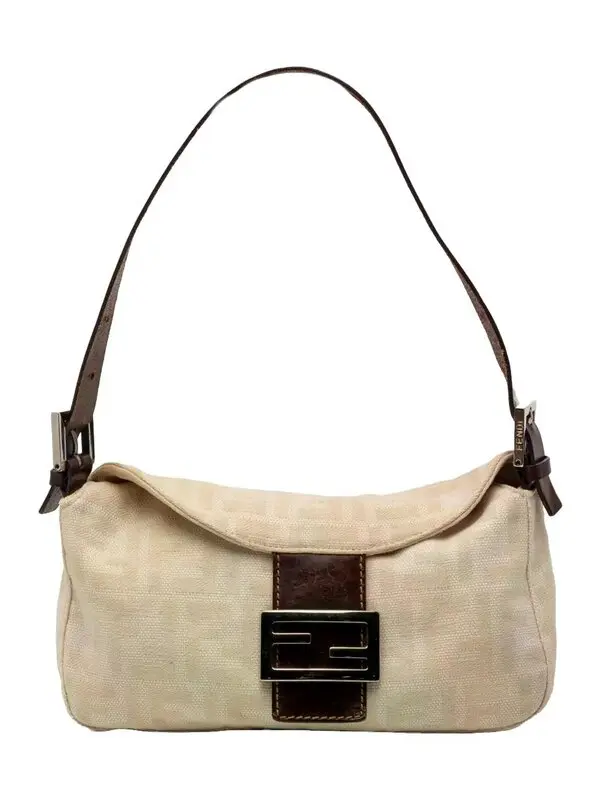 Fendi Zucca Canvas Double Flap Mamma Shoulder Bag - Brown