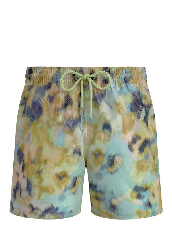 Vilebrequin X Maison Bucol Blurred Nymphea Swim Shorts - Blue