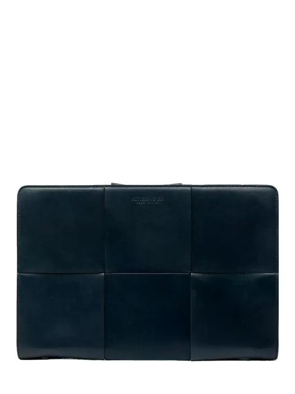 Bottega Veneta 2012-2026 Large Leather Maxi Intrecciato Document Case - Blue