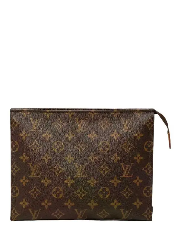 LOUIS VUITTON 1988 Monogram Toiletry Pouch 26 Clutch Bag - Brown