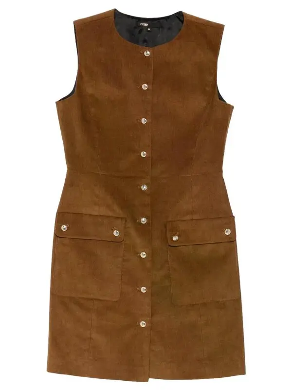 Maje Round-neck Sleeveless Dress - Brown