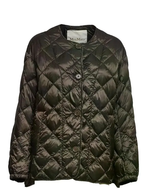 Max Mara Quilted Button Jacket - Brown