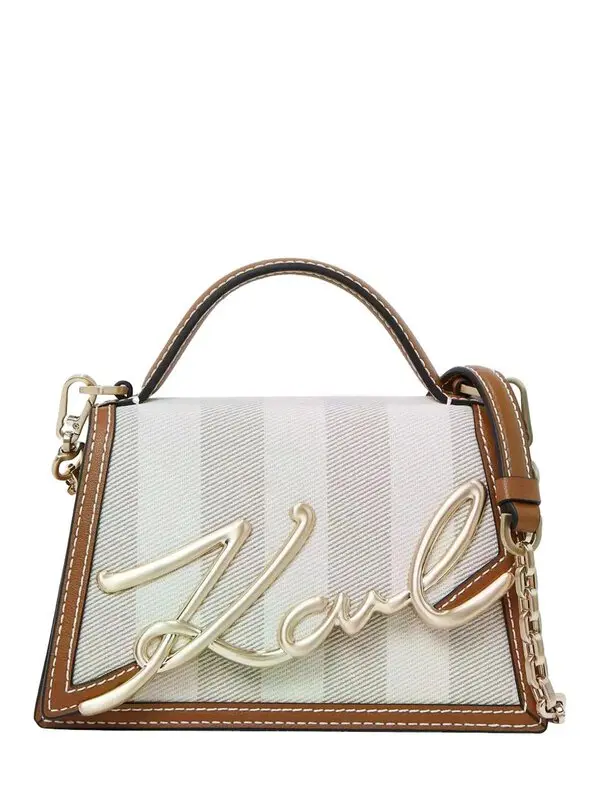 Karl Lagerfeld Signature Cross Body Bag - Neutrals