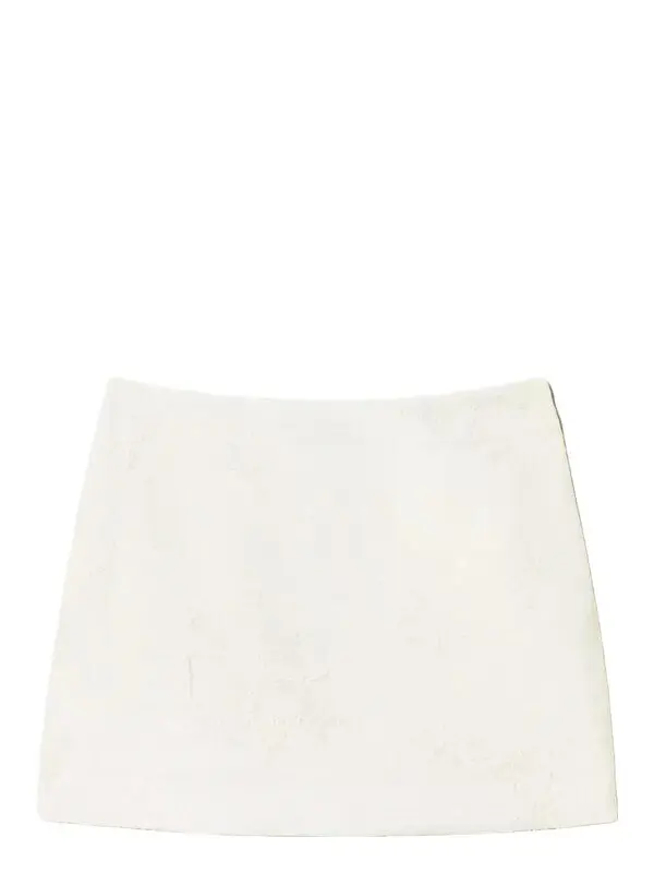 TWINSET Embroidered Mini Skirt - White
