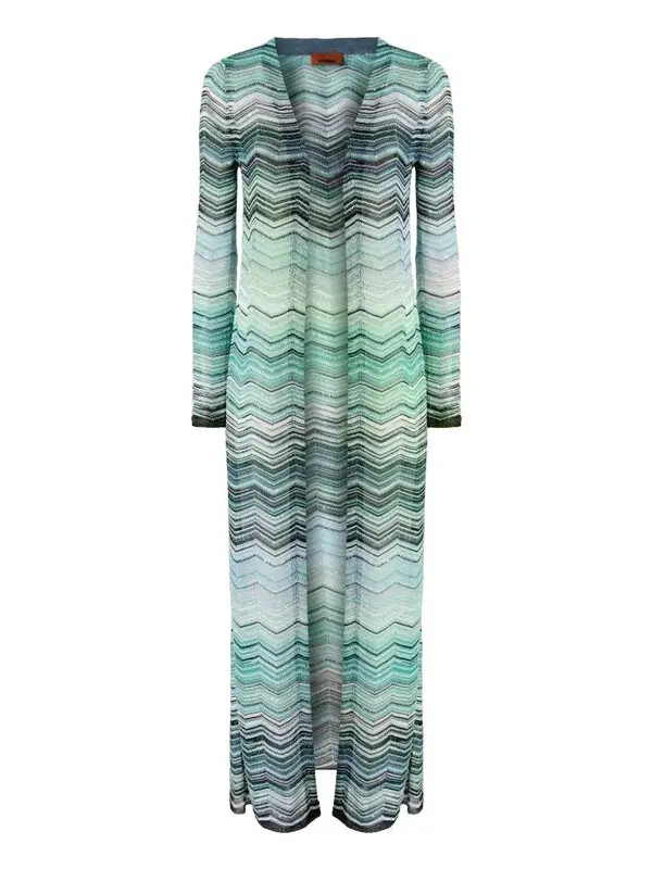 Missoni Chevron Long Cardigan - Blue