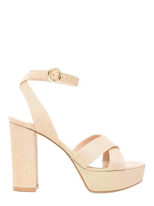 GIANVITO ROSSI Criss-cross Platform Sandals - Neutrals